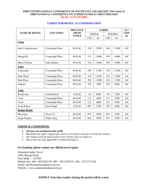Fillable Online tbassnindia Hotel Tariff and Registration Form ...
