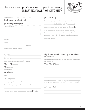 Fillable Online Health care professional report - Guardianship and ...