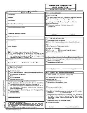 Ausfüllbar Online kultusportal-bw ANTRAG AUF GENEHMIGUNG EINER DIENSTREISE ANTRAG BITTE 2FACH ...